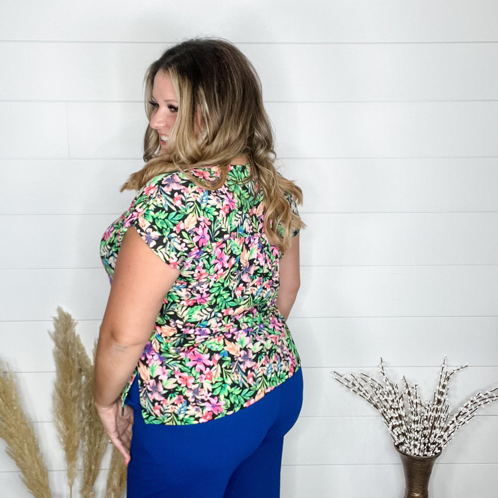 "Midway" Split Neck Cuffed Short Sleeve – Lola Monroe Boutique